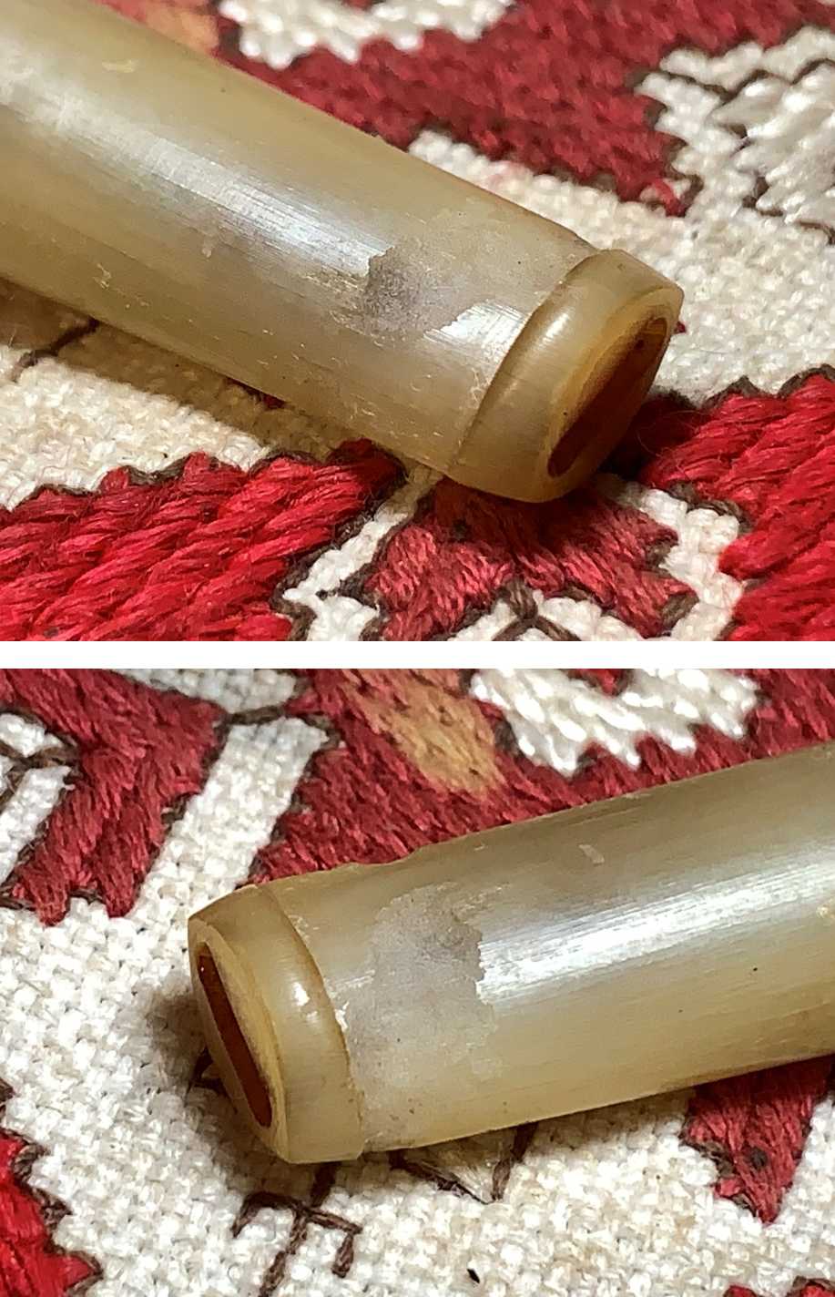 A Special Gift: A French Châtel Sculpted Edelweiss Horn Stem Billiard ...